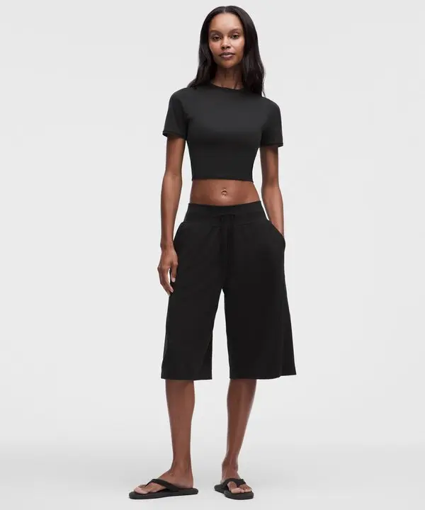Lululemon Wundermost Ultra-soft Nulu Crewneck Cropped T-shirt - Black