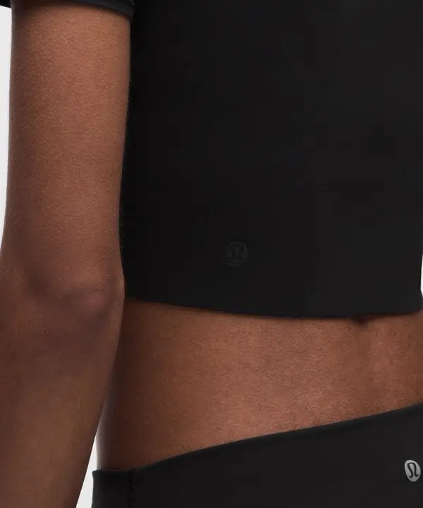 Lululemon Wundermost Ultra-soft Nulu Crewneck Cropped T-shirt - Black