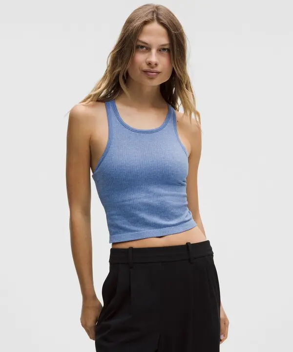 Lululemon Ebb To Street Cropped Racerback Tank Top - Prep Blue