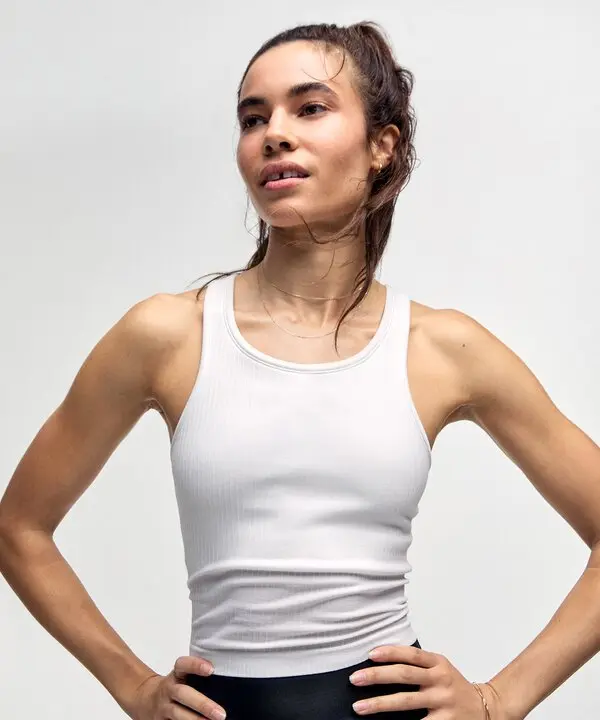 Lululemon Ebb To Street Cropped Racerback Tank Top - White
