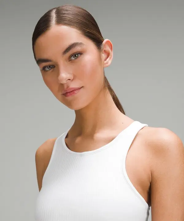 Lululemon Ebb To Street Cropped Racerback Tank Top - White