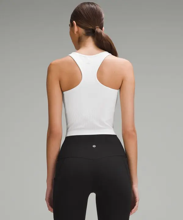 Lululemon Ebb To Street Cropped Racerback Tank Top - White