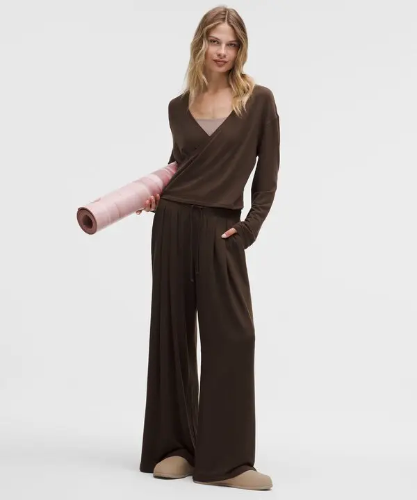 Lululemon Becalm Wrap-front Long-sleeve Shirt