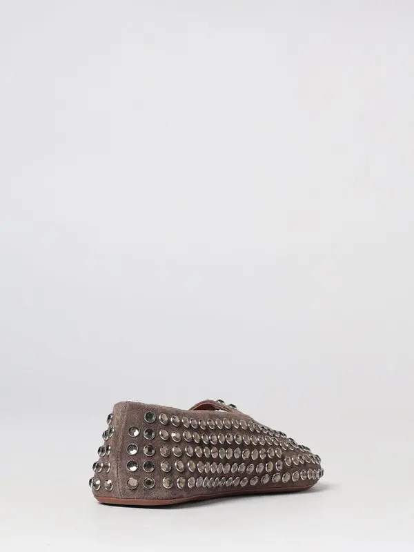 Alaïa Suede Mary Jane Ballet Flats With Rhinestone Application