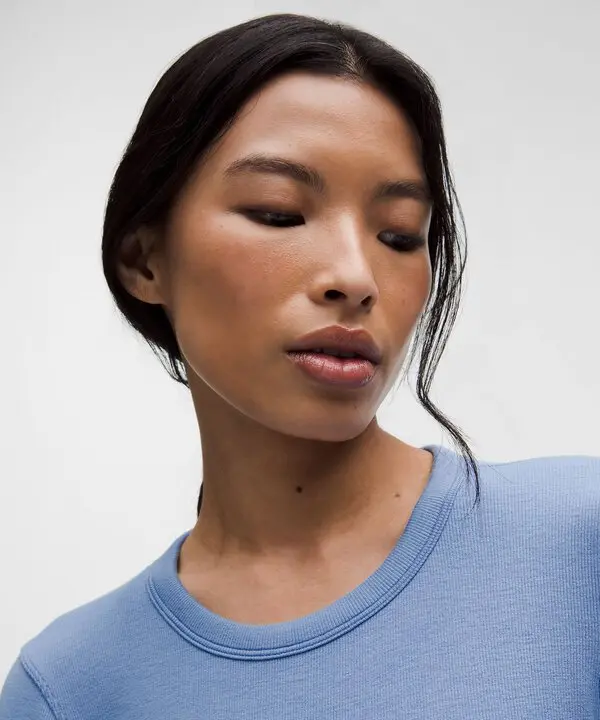 Lululemon Hold Tight Straight-hem Cropped Long-sleeve Shirt - Prep Blue