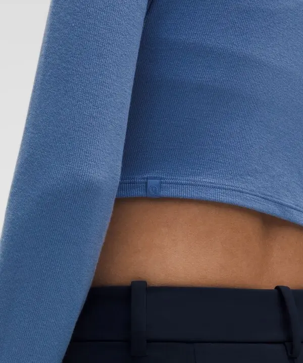 Lululemon Hold Tight Straight-hem Cropped Long-sleeve Shirt - Prep Blue