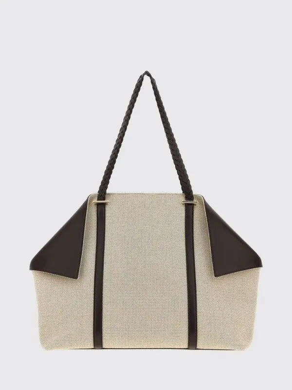 FERRAGAMO Scarf Gancini Logo Canvas And Leather Tote Bag