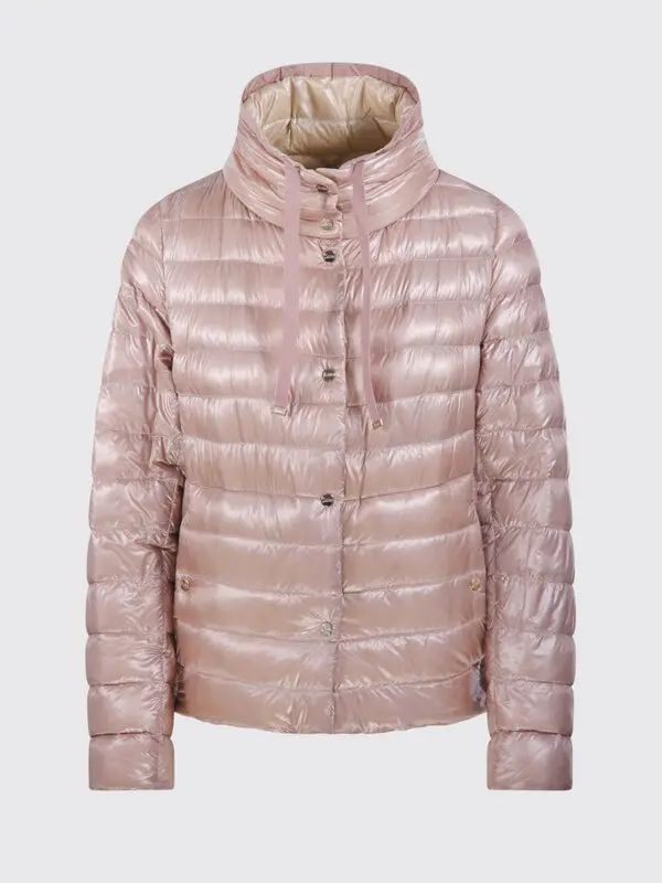 Herno Short Quilted Nylon Down Jacket With Funnel Neck