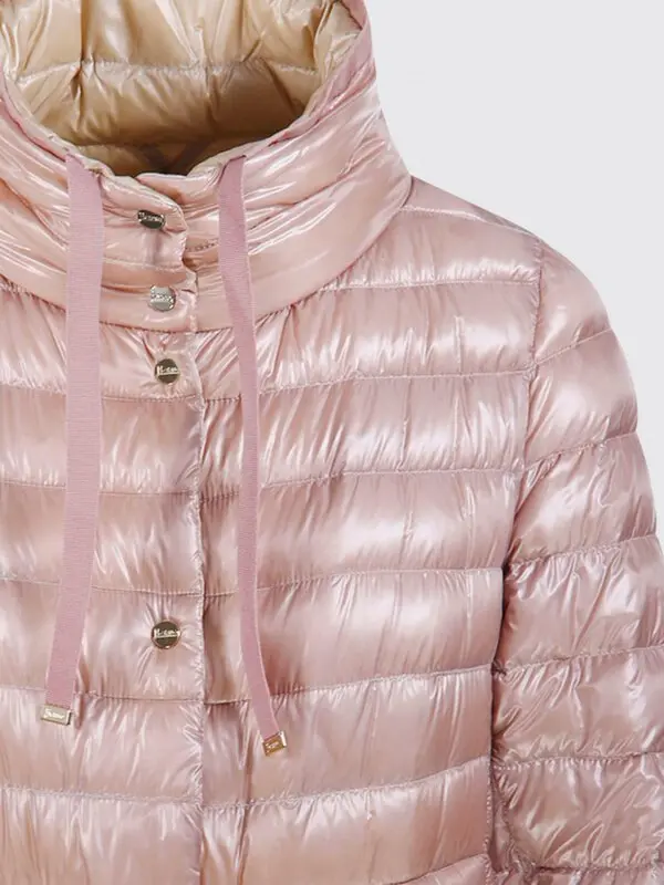 Herno Short Quilted Nylon Down Jacket With Funnel Neck