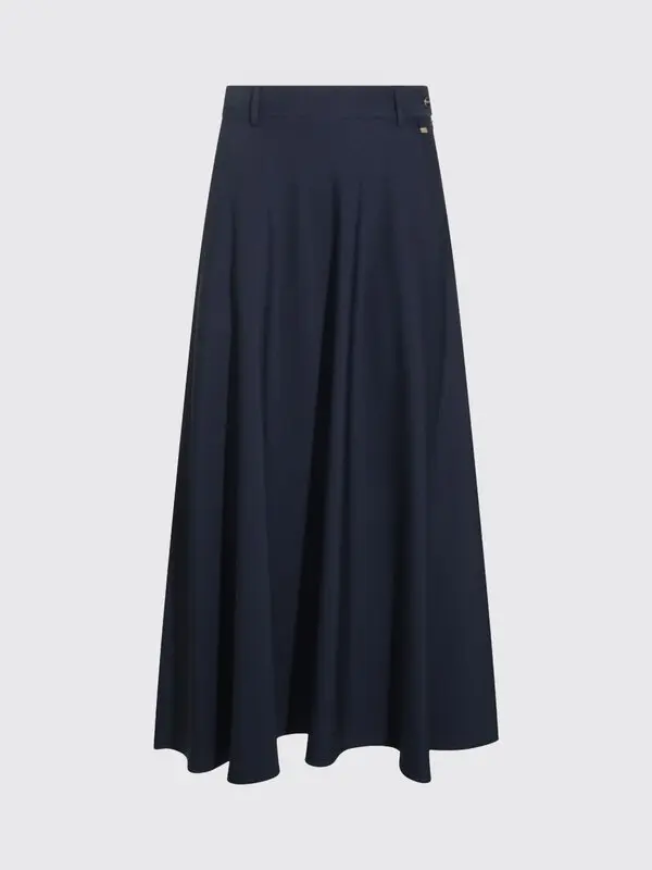Herno High-waisted Flared Crêpe Midi Skirt With Belt Loops