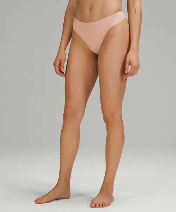 Lululemon Invisiwear Mid-rise Thong Underwear - Misty Shell