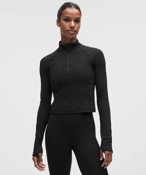 Lululemon It's Rulu Cropped Half Zip - Black