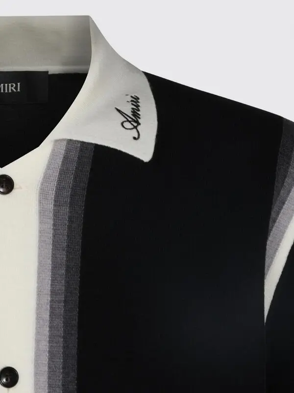 Amiri Short-sleeved Knit Wool Shirt With Abstract Pattern