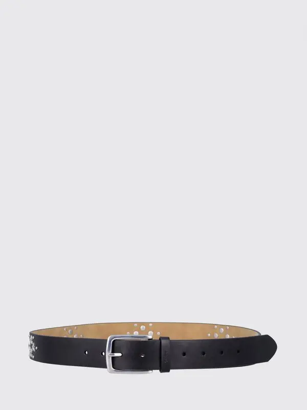 Obey Leather Belt With Applied Studs And Stars - Black