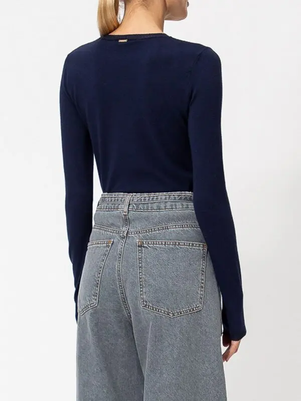 TWINSET Slim Fit Crewneck Long-sleeved Jumper In Viscose Blend