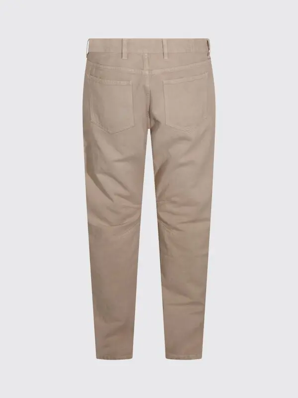 Eleventy Slim Fit Linen And Cotton Blend Trousers With Drawstring Waist