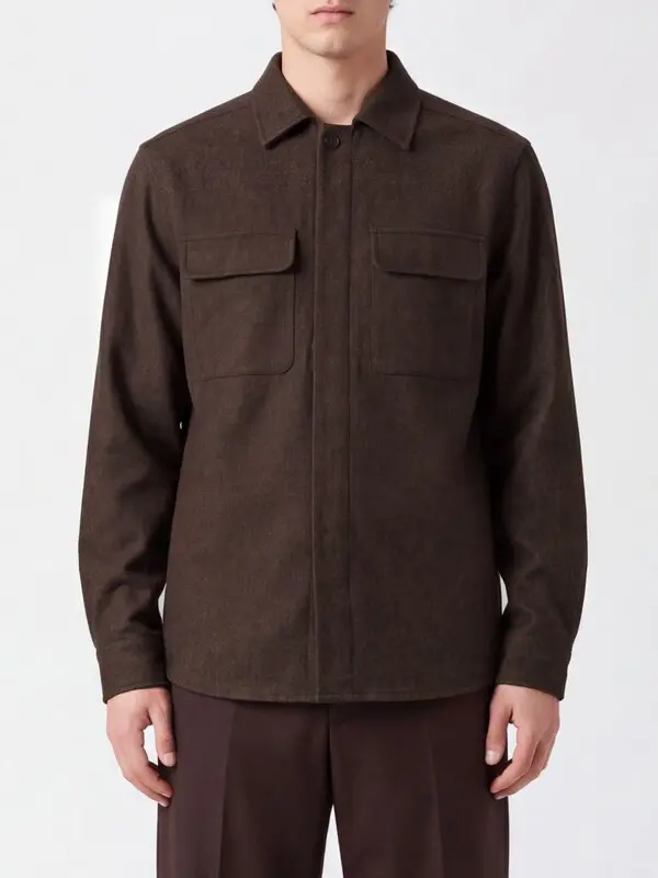 Eleventy Wool, Cotton And Cashmere Blend Shirt Jacket With Flap Pockets
