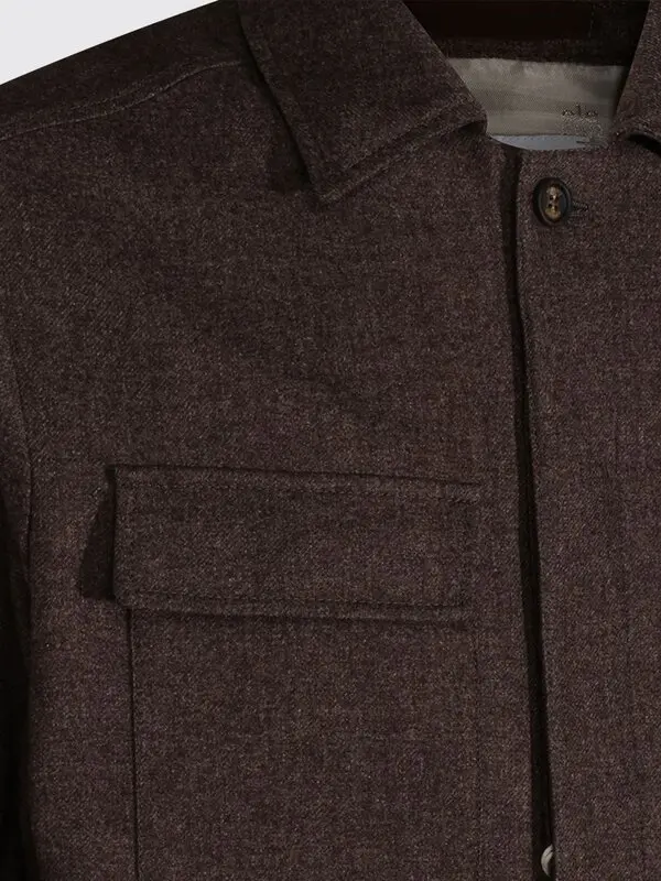 Eleventy Wool, Cotton And Cashmere Blend Shirt Jacket With Flap Pockets