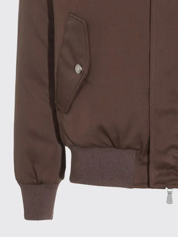 Eleventy Pure Silk Bomber Jacket With Hood And Concealed Closure