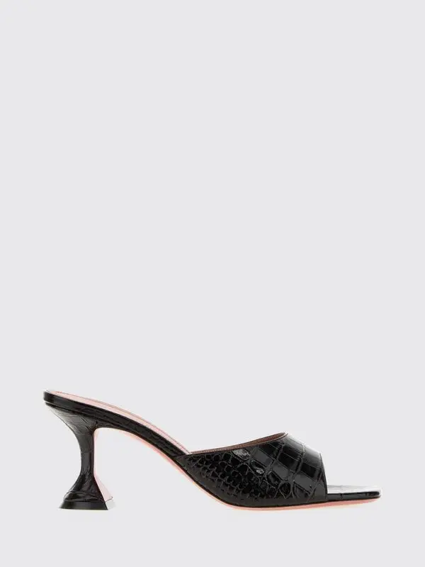 Amina Muaddi Lupita Croc-embossed Leather Mules
