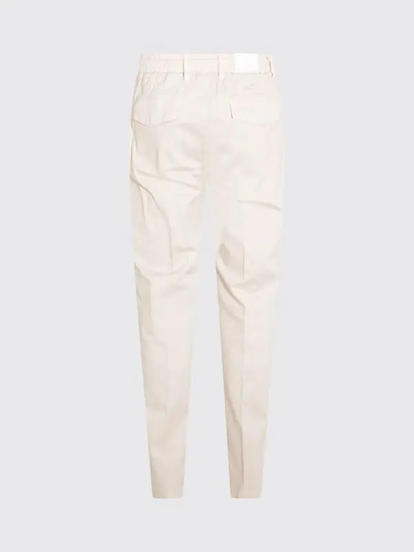 Eleventy Slim-fit Stretch-cotton Drawstring Trousers - Sand