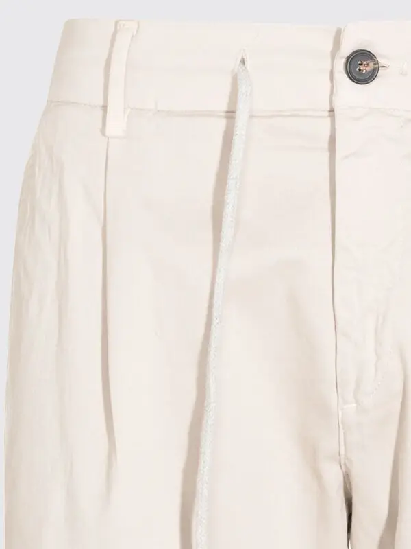 Eleventy Slim-fit Stretch-cotton Drawstring Trousers - Sand