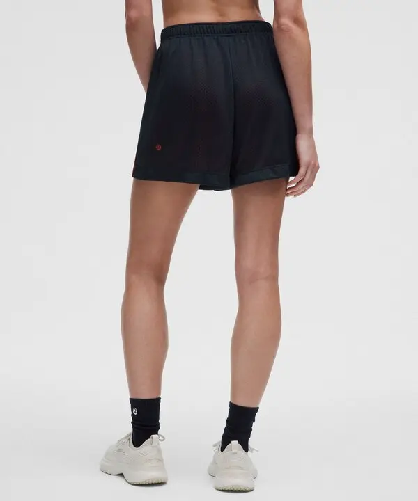 Lululemon Double-layered Mesh Mid-rise Short 5 - True Navy/autumn Rust