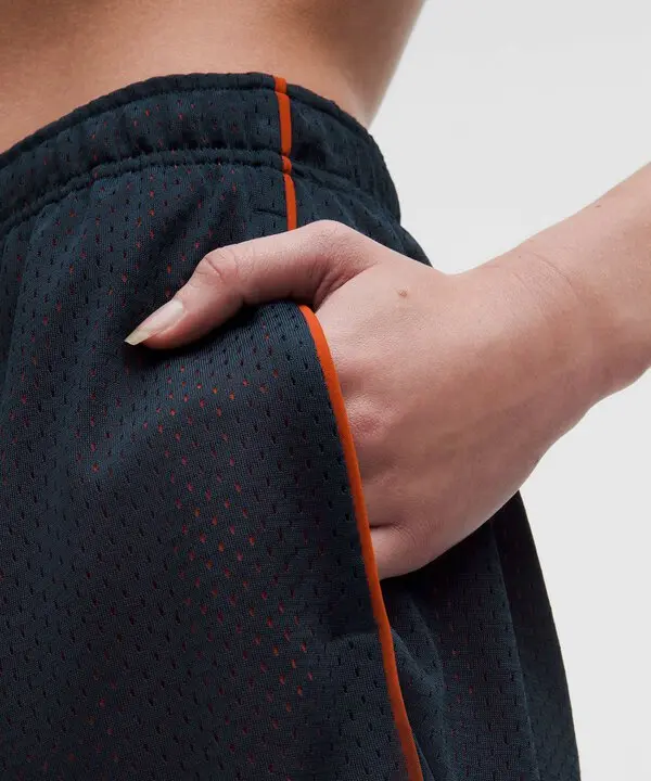 Lululemon Double-layered Mesh Mid-rise Short 5 - True Navy/autumn Rust