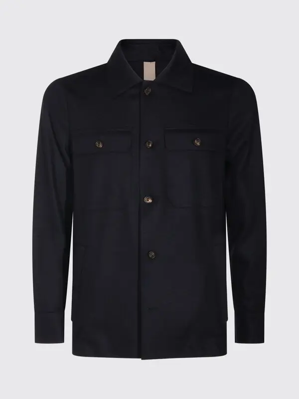 Eleventy Wool-blend Shirt Jacket With Patch Pockets