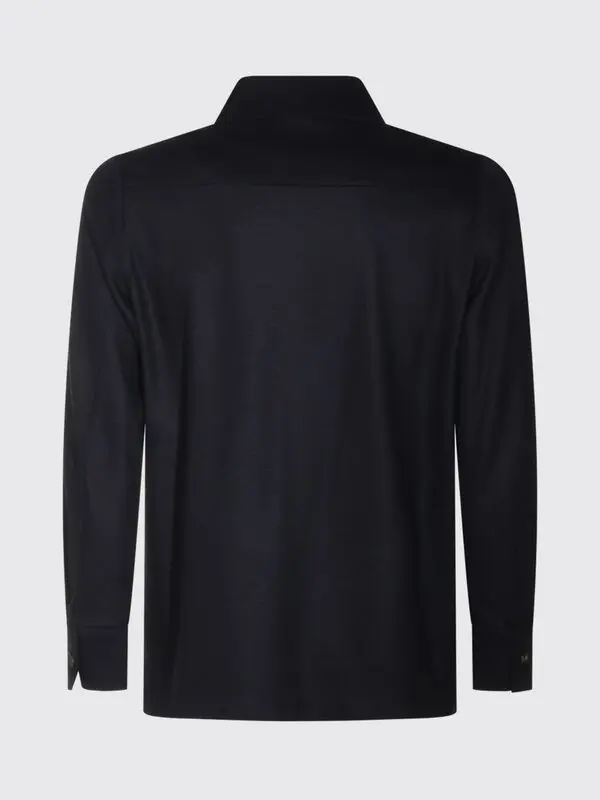 Eleventy Wool-blend Shirt Jacket With Patch Pockets