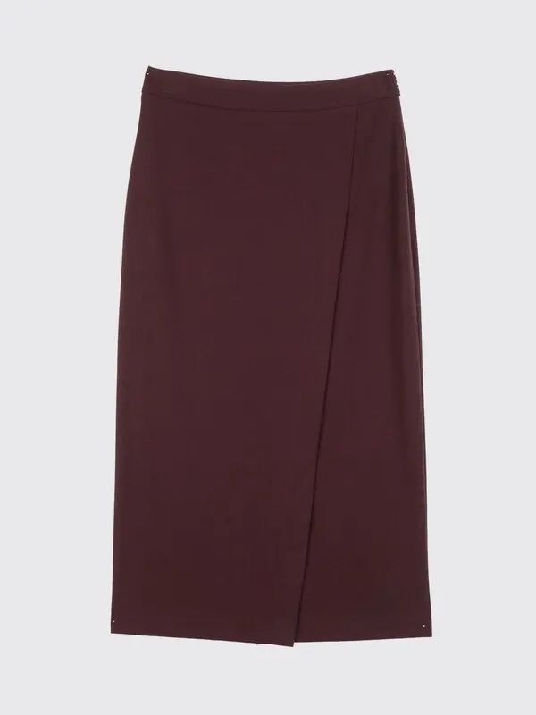 TWINSET Crêpe Wrap Midi Skirt With Side Slit