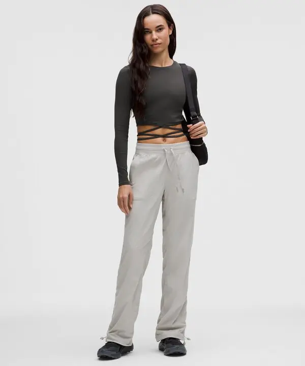 Lululemon Logo Bead Ribbed Waist-tie Long-sleeve Shirt - Graphite Grey