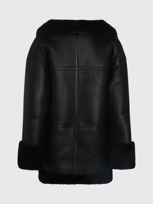 TOTEME Single-breasted Shearling Jacket With Wide Collar And Zip Closure By