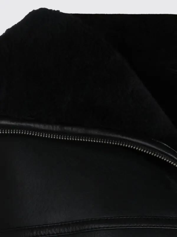 TOTEME Single-breasted Shearling Jacket With Wide Collar And Zip Closure By
