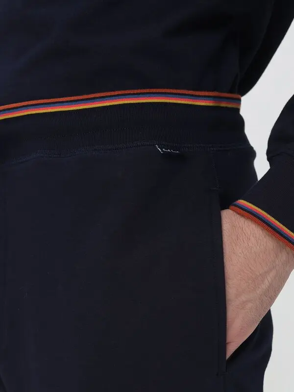 Paul Smith Slim Fit Jersey Jogging Trousers With Drawstring Waist And Slant Pockets