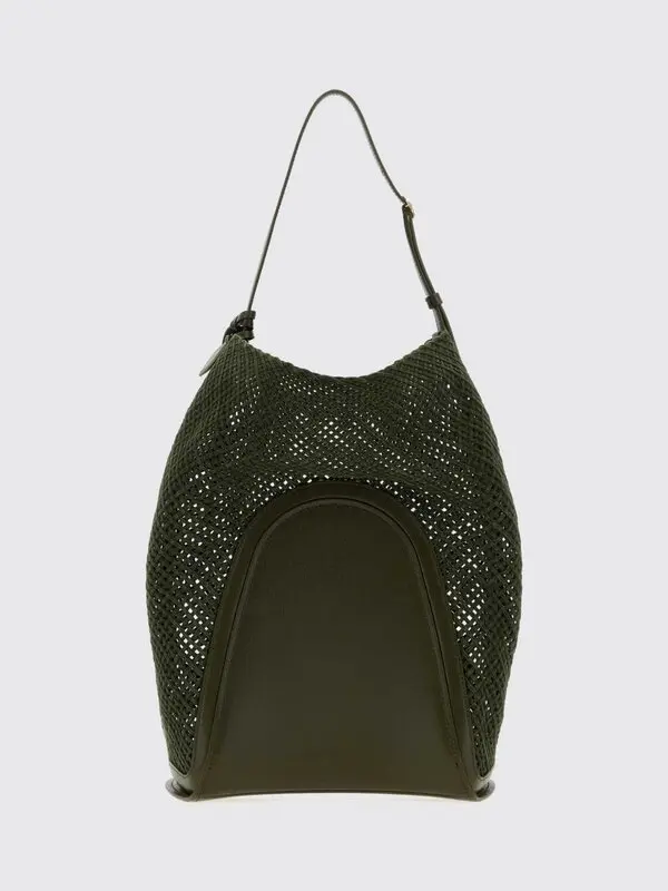 Alaïa Hip Perforated Suede Leather Bucket Bag
