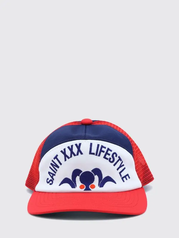 SAINT MXXXXXX Polyester Baseball Cap With Contrast Logo And Print By
