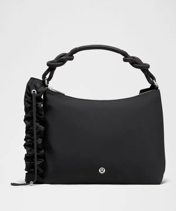 Lululemon Convertible Ruched Strap Crossbody Bag 6.5l - Black/black/silver