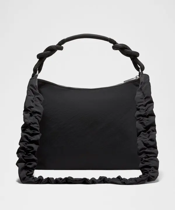 Lululemon Convertible Ruched Strap Crossbody Bag 6.5l - Black/black/silver