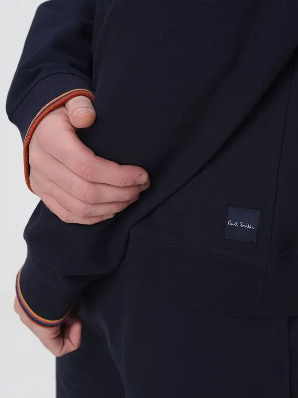 Paul Smith Cotton Crewneck Jumper With Long Sleeves And Ribbed Trims
