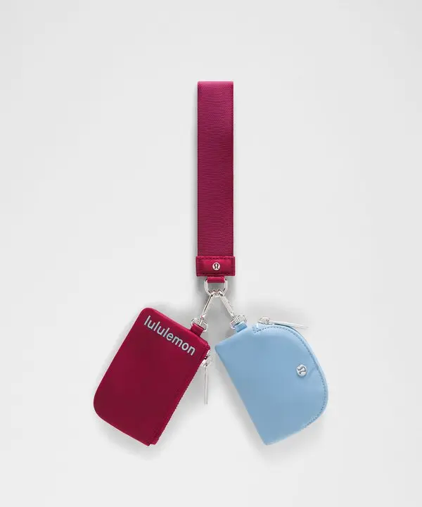 Lululemon Dual Pouch Wristlet - Raspberry Rave/dreamy Blue/silver