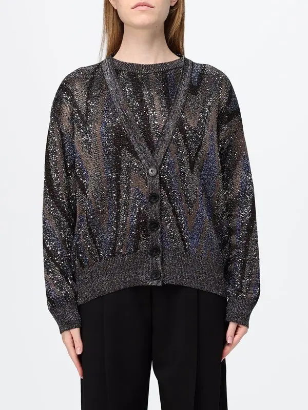Missoni Zig-zag Lurex Cardigan With A V-neck And Button Closure