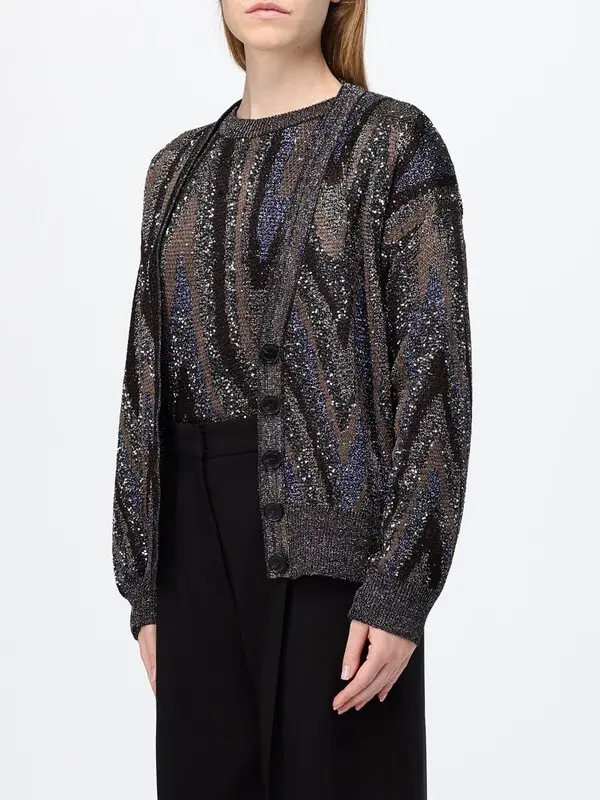 Missoni Zig-zag Lurex Cardigan With A V-neck And Button Closure