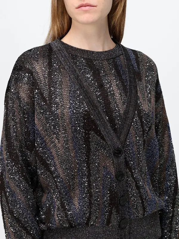 Missoni Zig-zag Lurex Cardigan With A V-neck And Button Closure
