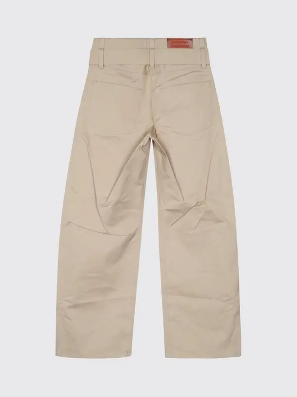 Acne Studios High-waisted Wide Leg Trousers In Organic Cotton With Five Pockets
