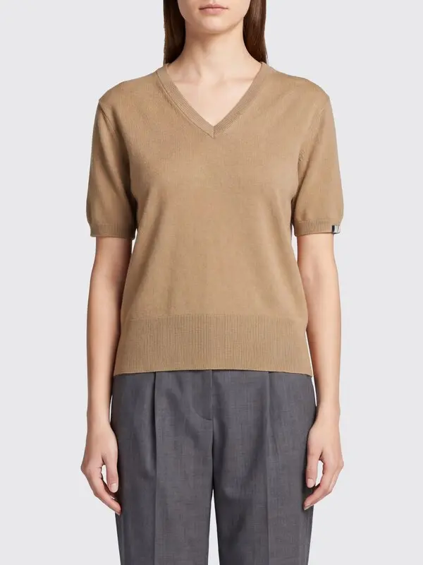 Extreme Cashmere V-neck Short-sleeved Jumper In Cashmere Blend