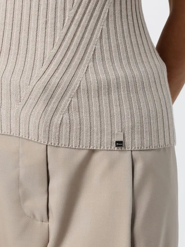 Herno Short-sleeved Slim-fit Turtleneck Jumper In Ribbed Virgin Wool
