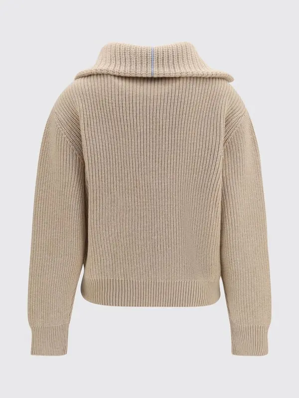 Malo Half-zip Sailor Collar Jumper In Pure Cashmere - Sand