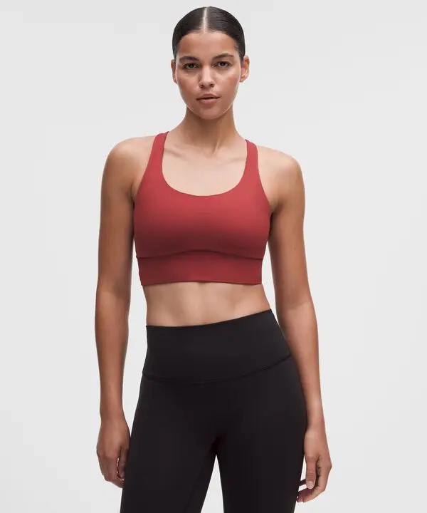 Lululemon Energy Longline Bra Medium Support, B-d Cups - Rocket Red