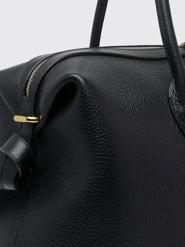 Yuzefi Large Brioche Grained Calfskin Leather Shoulder Bag With Double Handle